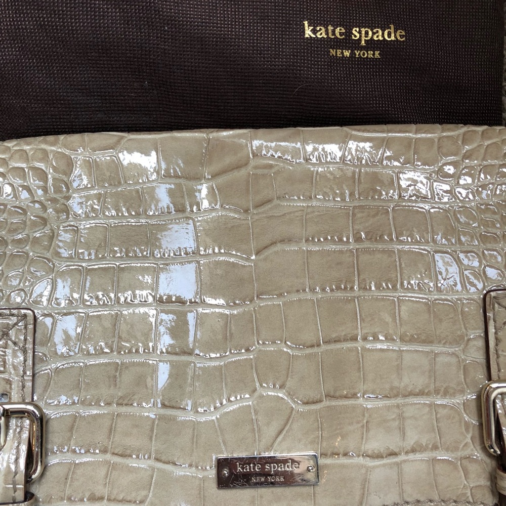 Kate Spade Patent Crocodile Leather Messenger - Gem